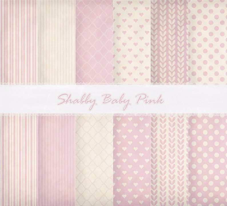 Shabby Chic Baby Pink Digital Paper-baby Girl Digital - Etsy