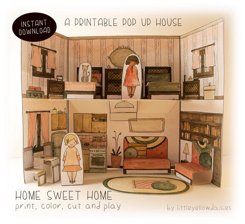 Pop up Dollhouse Kit Printable Doll House Crafts for Kids - Etsy