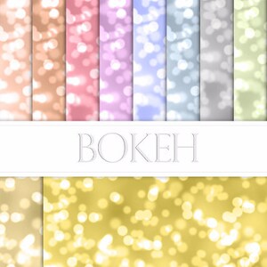 Bokeh Digital Paper Set Rainbow Background Pastel Instant Download - Etsy