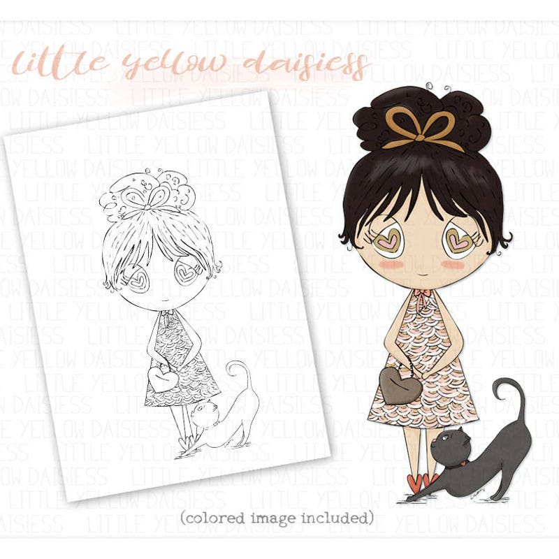 Girl Digi Stamps - Etsy