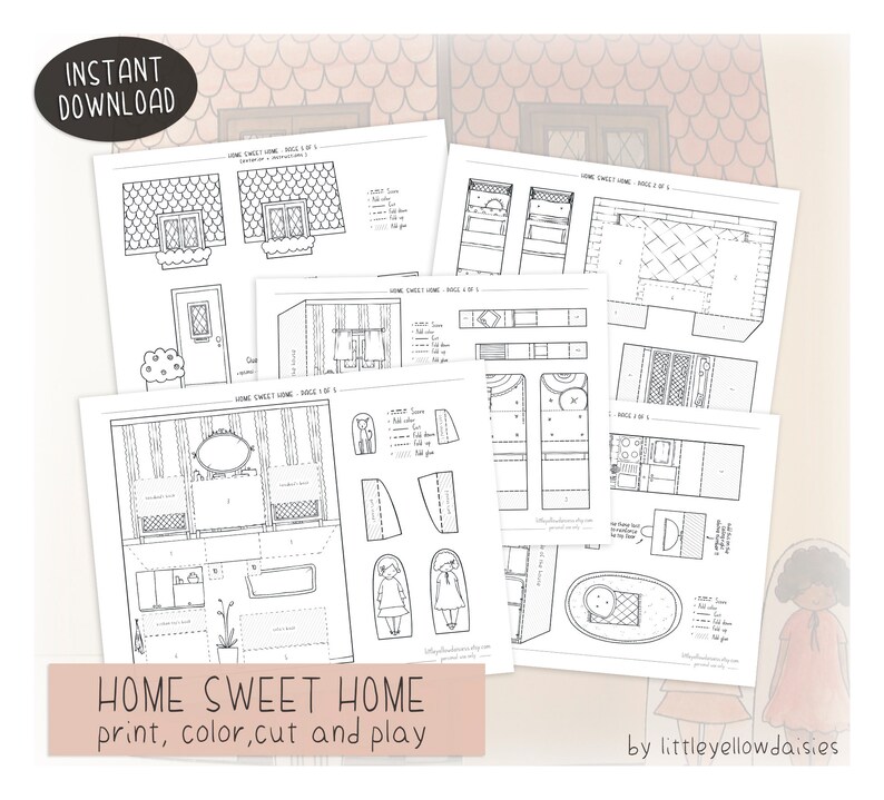 Pop up Dollhouse Kit Printable Doll House Crafts for Kids - Etsy