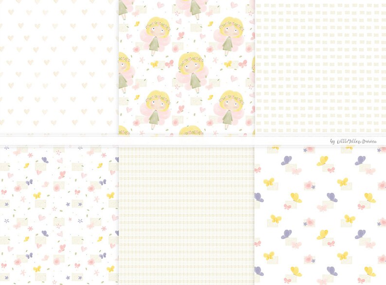 Love Spring Digital Paper-Girl Watercolor Digital | Etsy