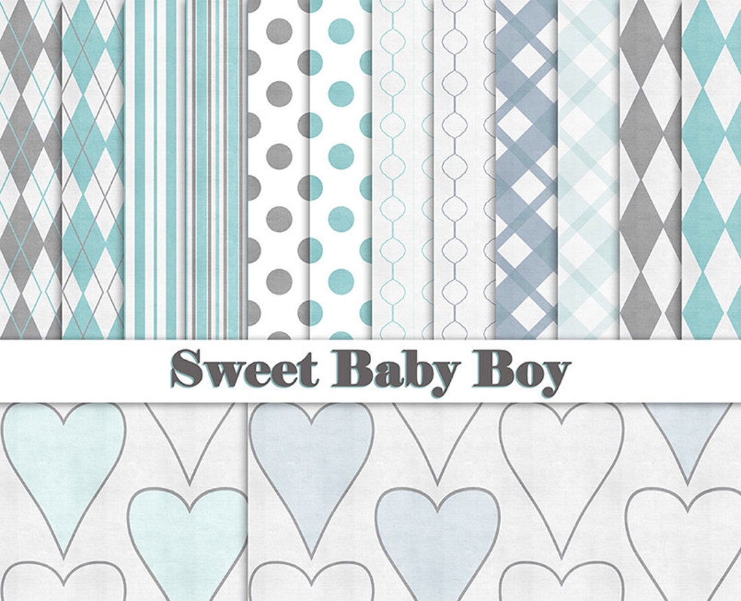 Boy Digital Paper Baby Blue Textured Paper Baby Boy Patterned Paper ...