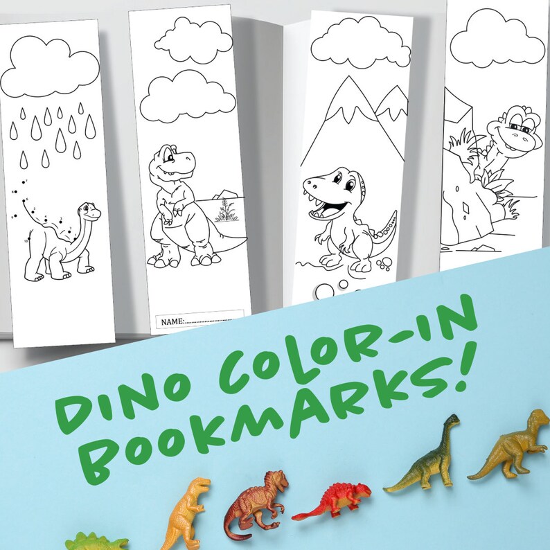 Printable Dinosaur Bookmarks to Color in Coloring Activity for Kids ...