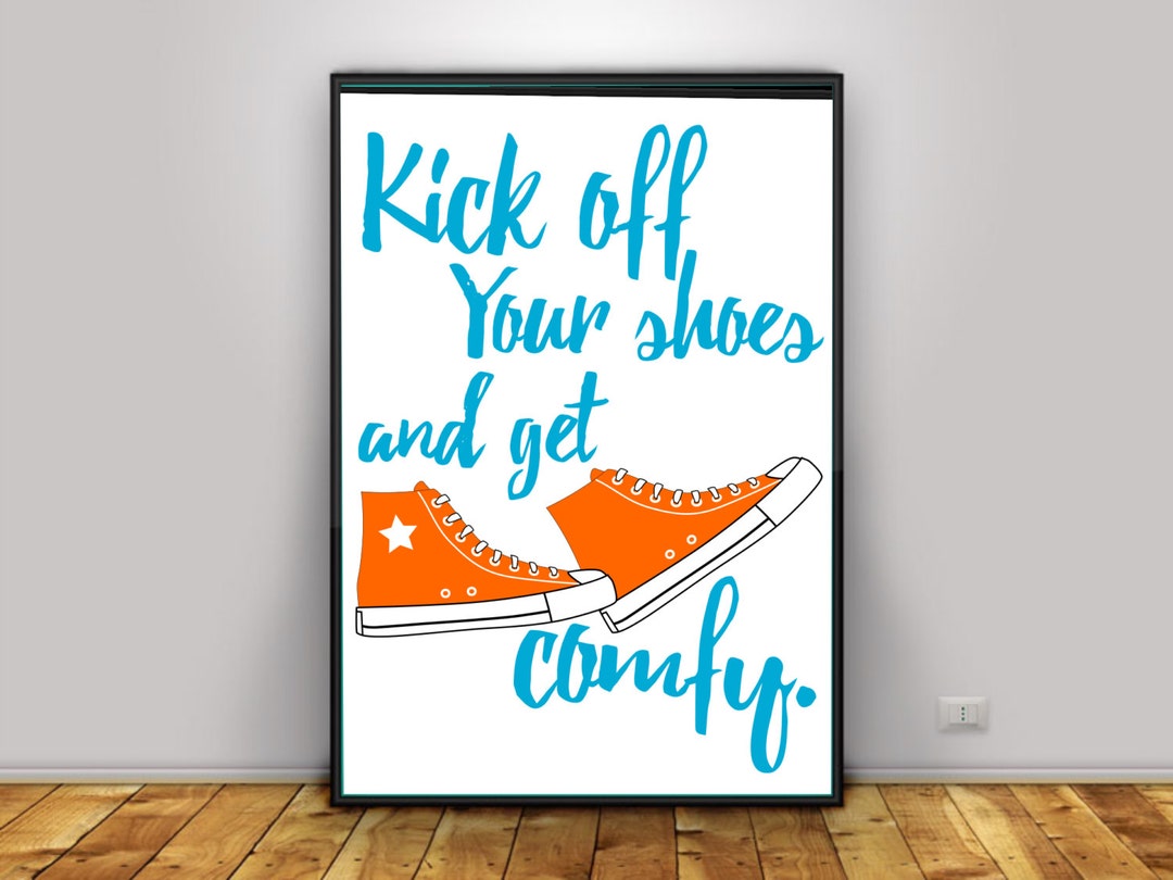 Printable No Shoes Sign for Kids Room, Fun Playroom Wall Art, Cheerful ...