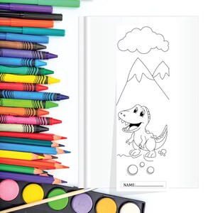 Printable Dinosaur Bookmarks to Color in | Coloring Activity for Kids ...