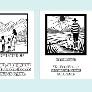 Kids Bible Verse Coloring Pages, Set of 12 Printable Color Sheets ...