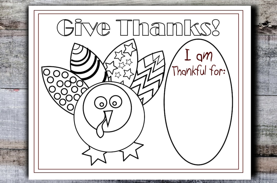 Printable Thanksgiving Placemat, Kids Table, Turkey Coloring Sheet, Diy ...