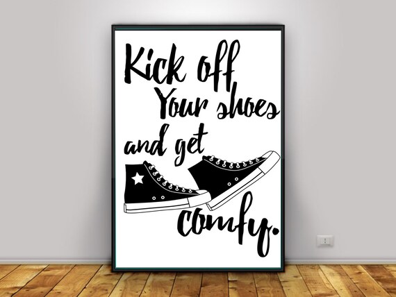 Take off your shoes sign printable wall art no shoes sign | Etsy