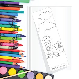 Printable Dinosaur Bookmarks to Color in | Coloring Activity for Kids ...