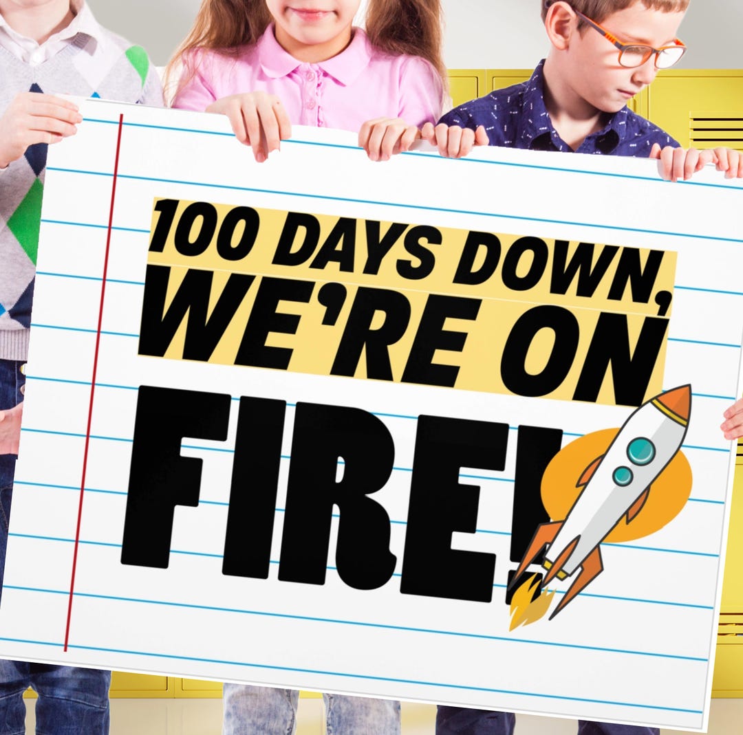 Photo Prop for 100 Days of School, Foam Board Poster Sign, One Hundred ...