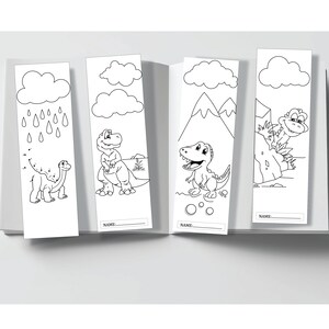 Printable Dinosaur Bookmarks to Color in | Coloring Activity for Kids ...