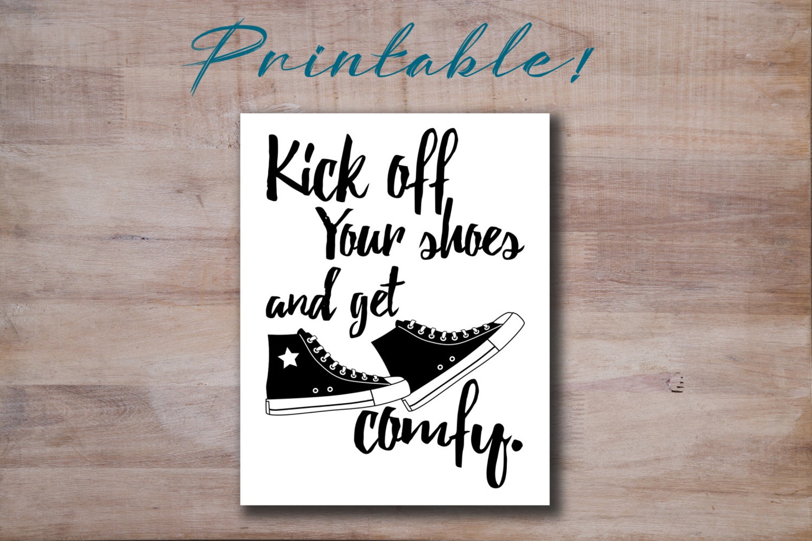 Take off your shoes sign printable wall art no shoes sign | Etsy
