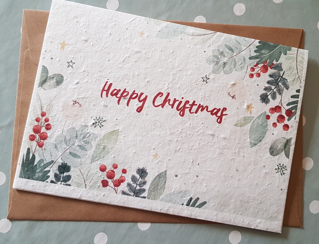 Christmas Seed Card, Plantable Seed Card, Wild Flower Seed Card, Eco ...