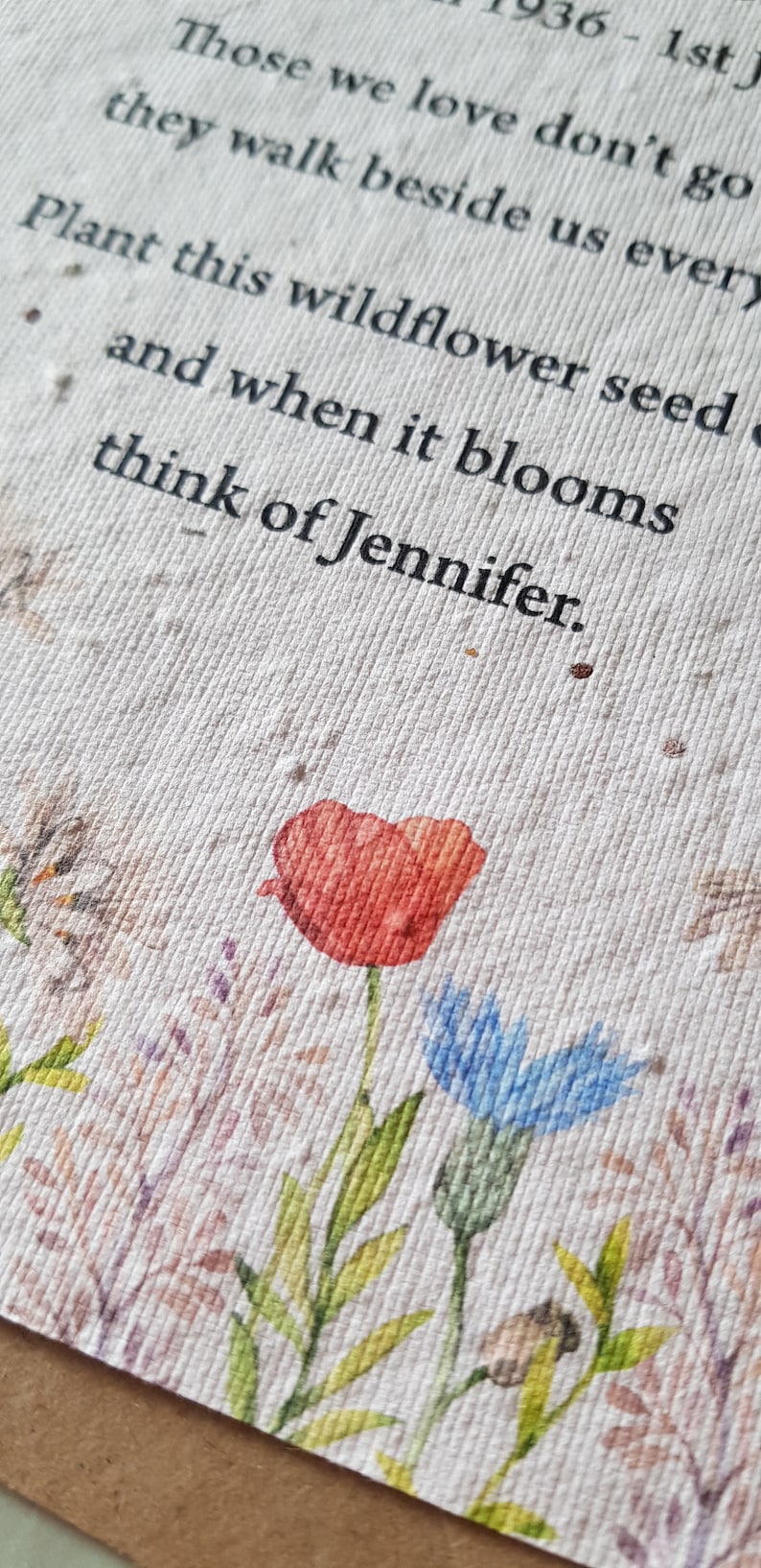 Memorial Seed Card Funeral Favour Remembrance Plantable - Etsy