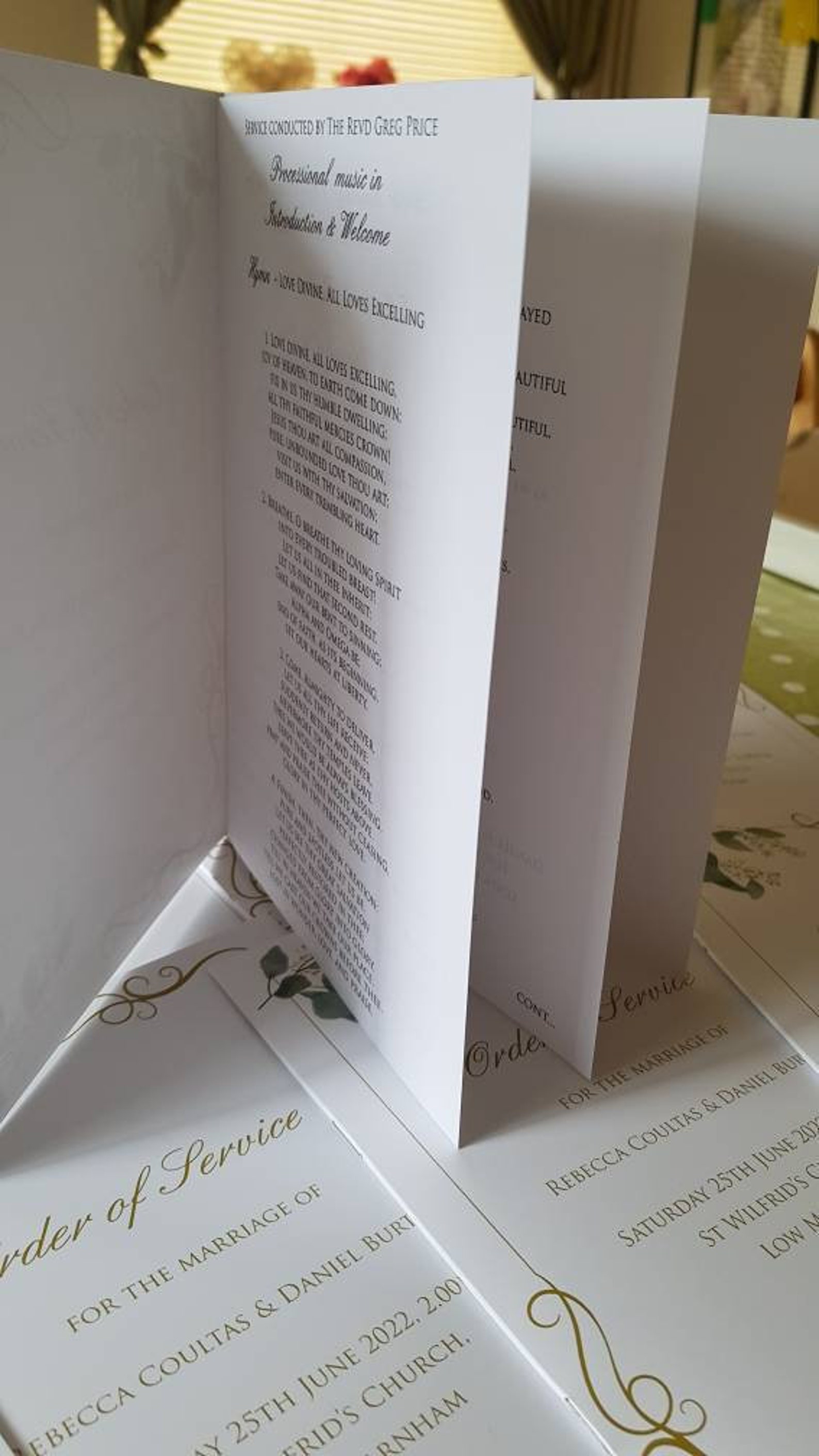 Wedding Order of Service Booklet, Wedding Stationery, Church Wedding ...