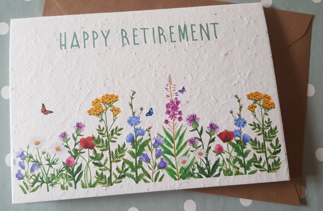 Retirement Seed Card, Plantable Seed Card, Wild Flower Seed Card, Eco ...