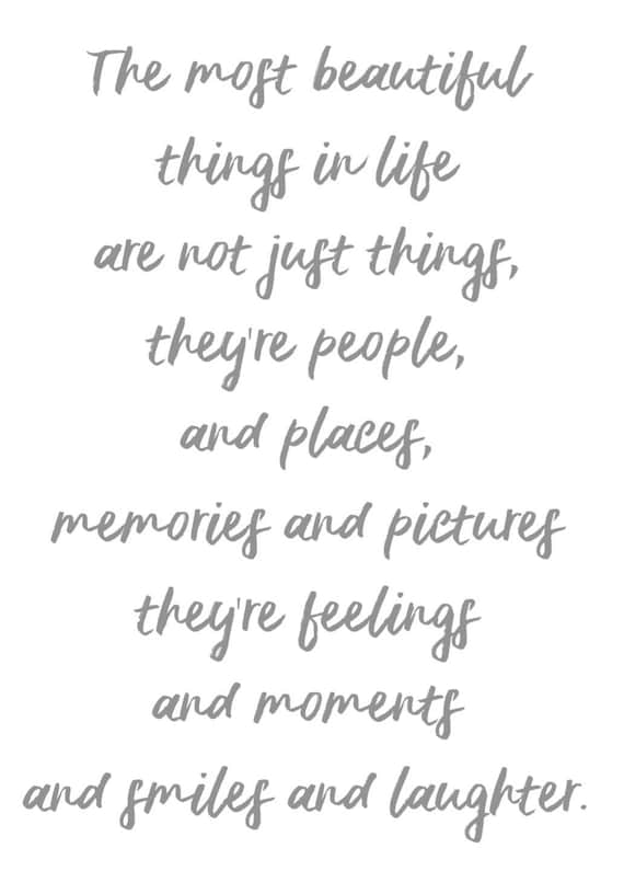 The Most Beautiful Things in Life Print Home Decor Family | Etsy