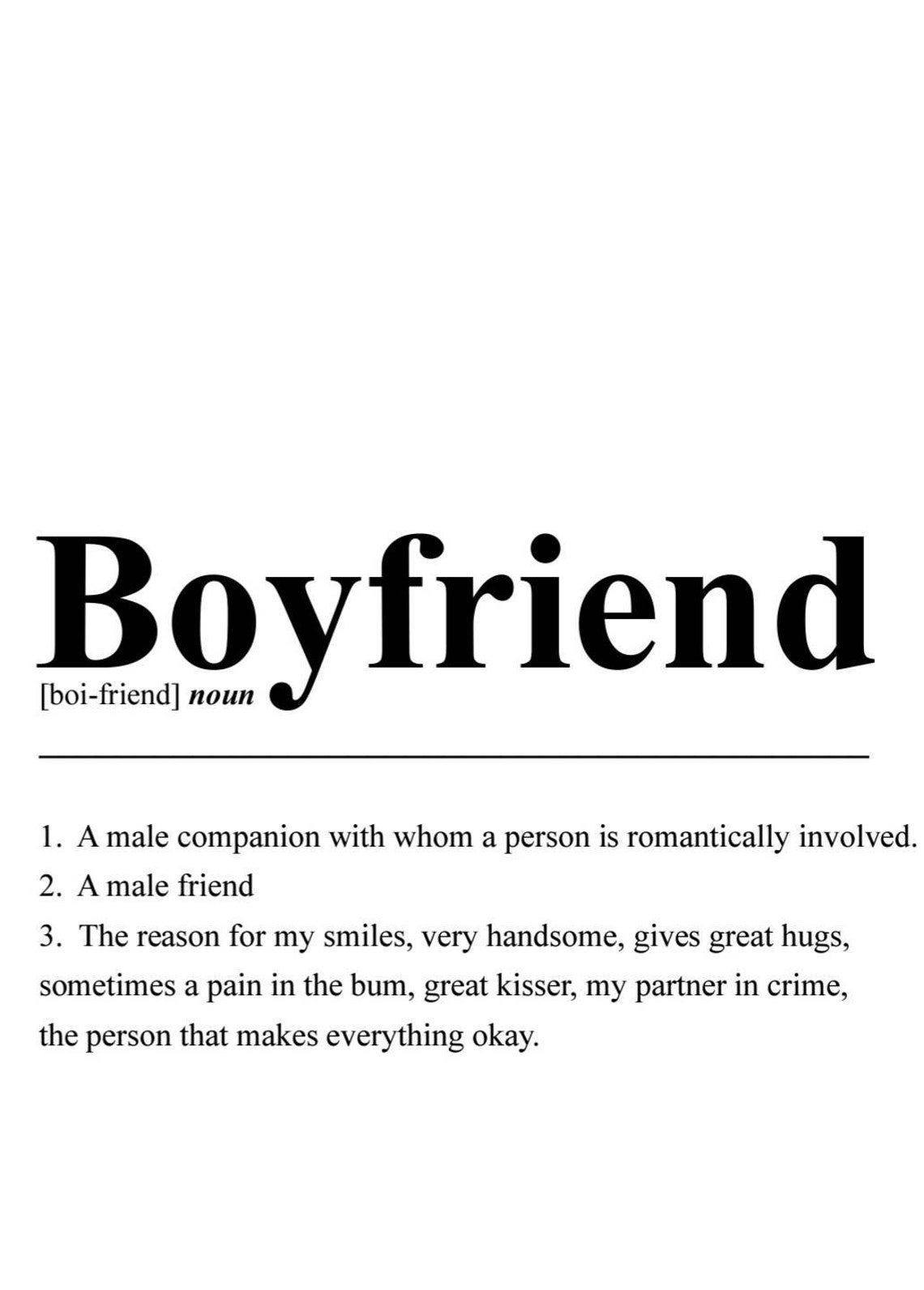 Boyfriend Definition Print, A4 Print, Gift for Him, Valentine's Gift ...