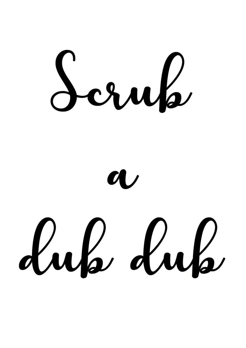 Scrub a Dub Dub Print, Digital Print, Digital Download, Home Decor ...