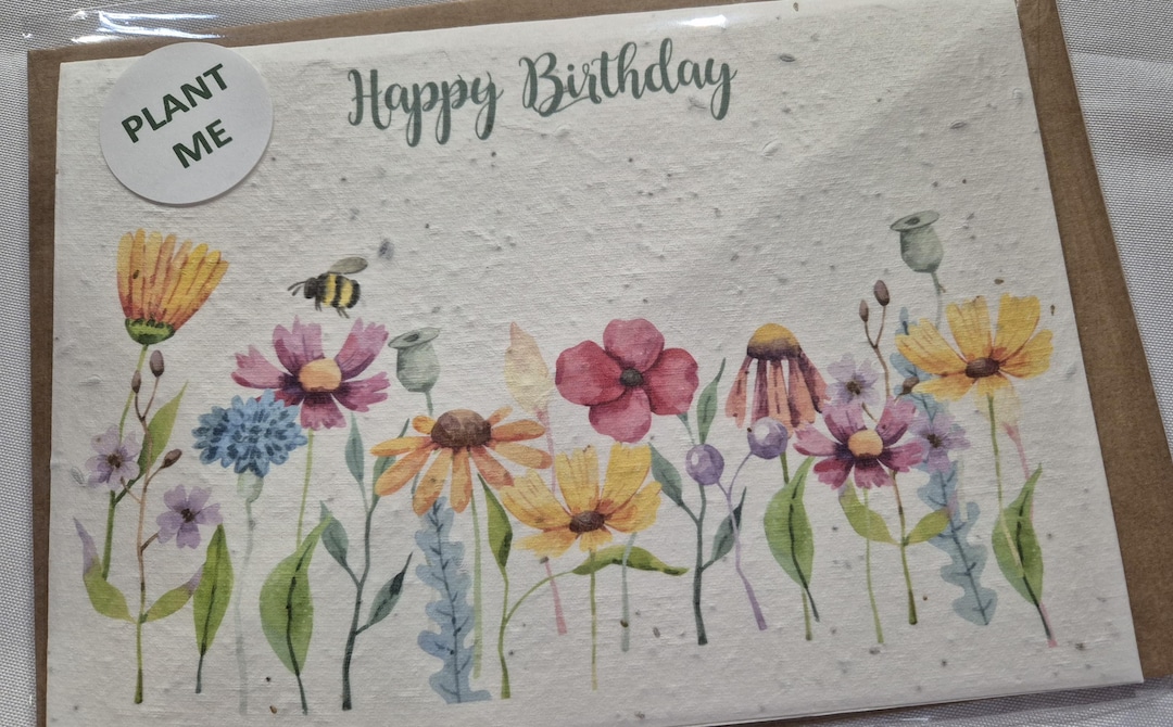 Plantable Birthday Wildflower Seed Card Plantable Seed Card Wild