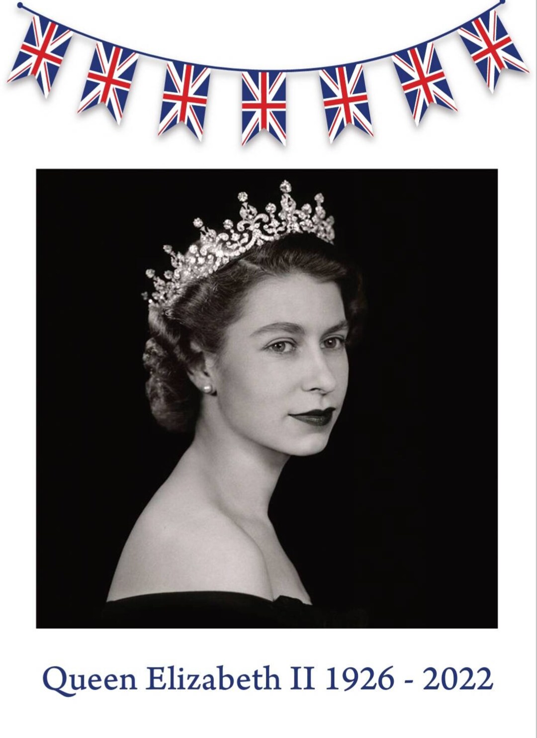 Queen Elizabeth II Memorial Print A4, Her Majesty, Our Queen ...