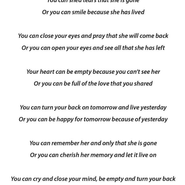 She is Not Gone Poem - Etsy