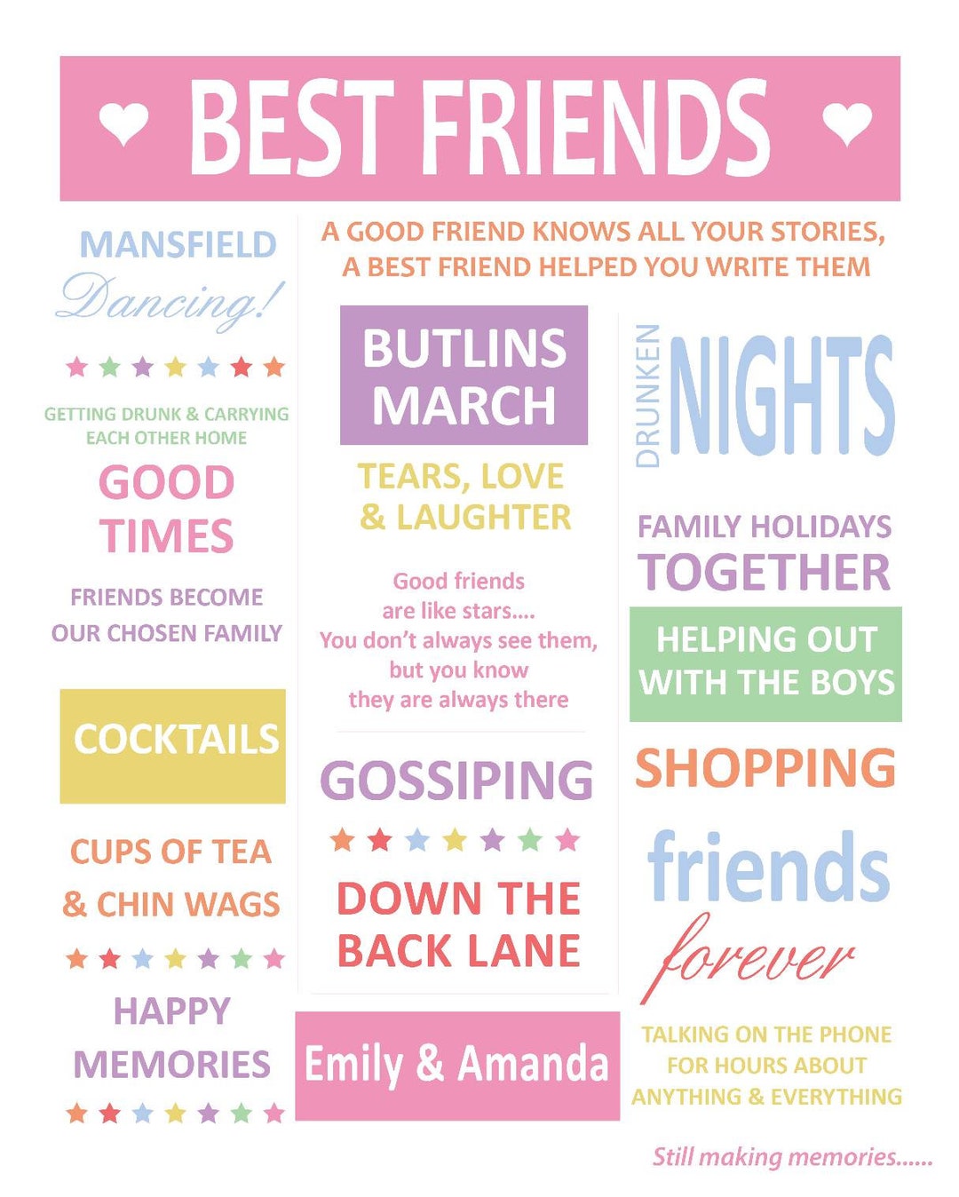 Best Friend Gift, A4 Print, Present for Best Friend, Best Mate, Best ...