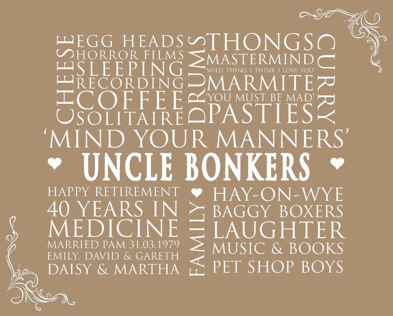 Uncle Personalised Print Uncle Gift Present for Uncle Gift - Etsy