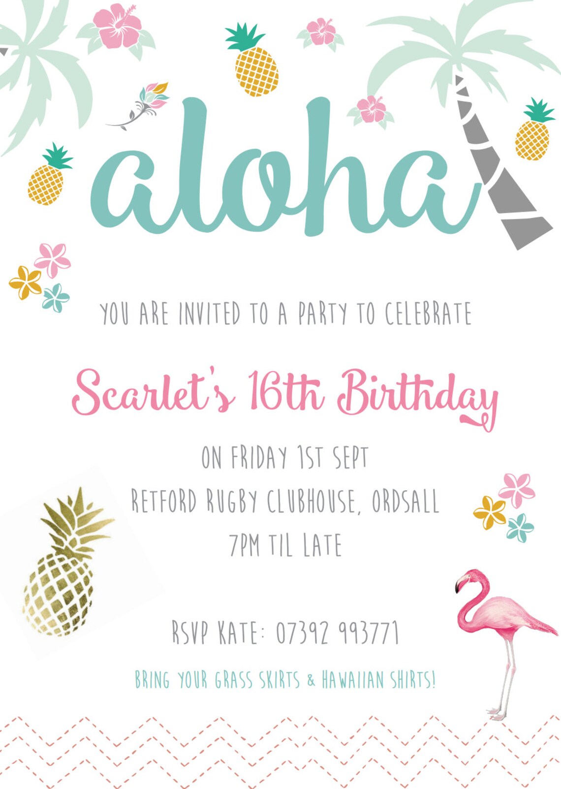 Hawaii Party Invitations, Birthday Party, Invites, Party Invites, Adult ...