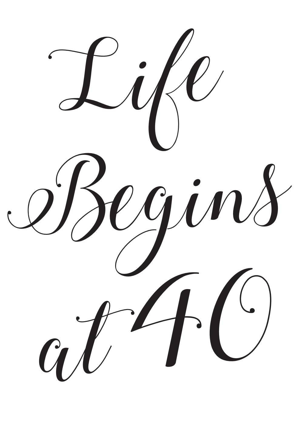 Forty Print 40 Years Young 40 Print A4 Print Turning 40 - Etsy UK