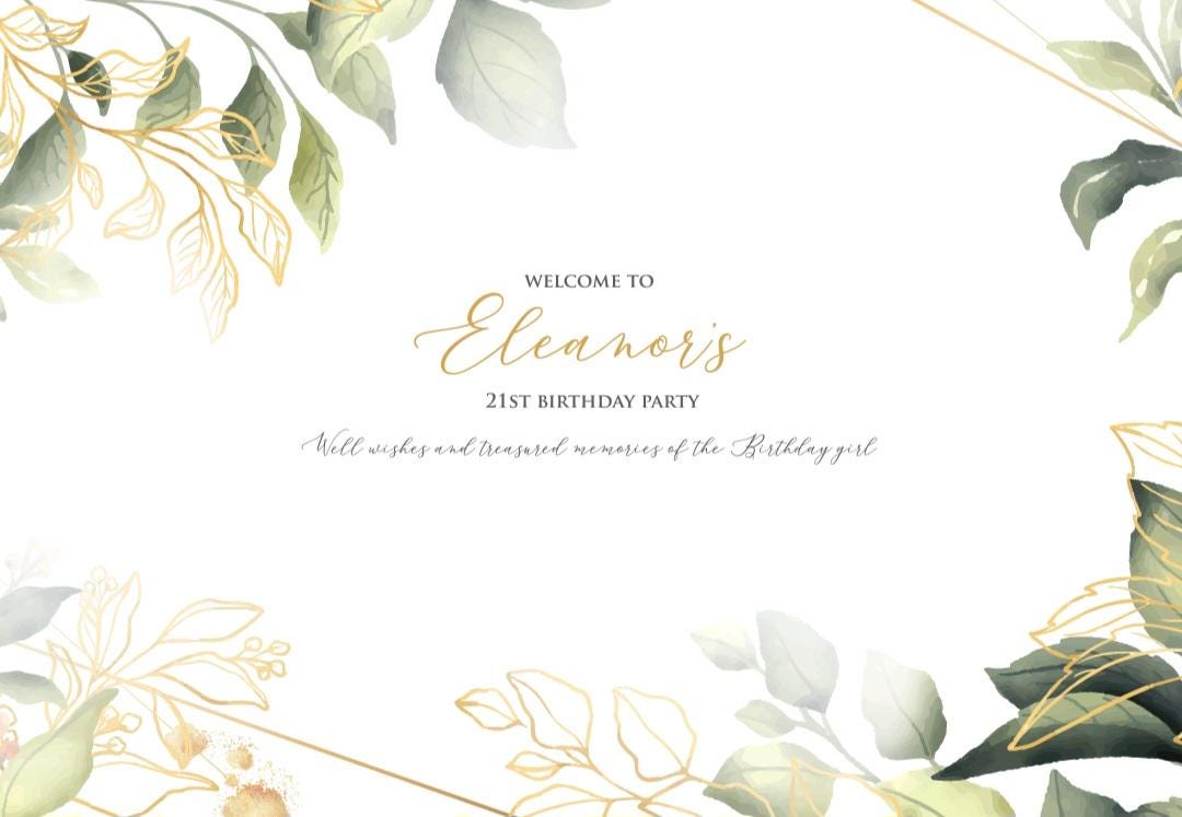 21st Birthday Signature Board, Birthday Well Wishes, Birthday Keepsake ...