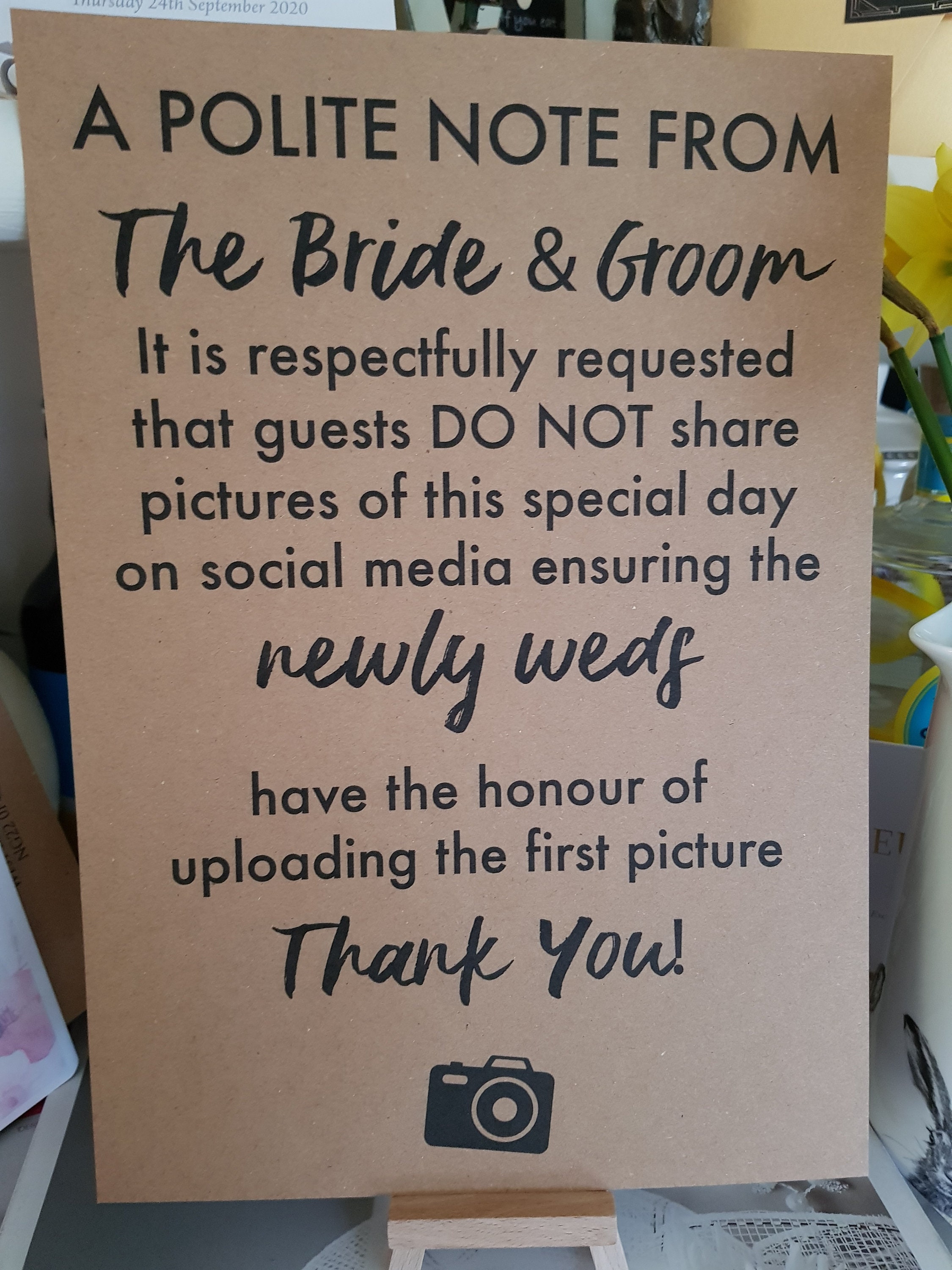 Social Media Wedding Photo Sign, A4 Print, Wedding Day, Wedding ...