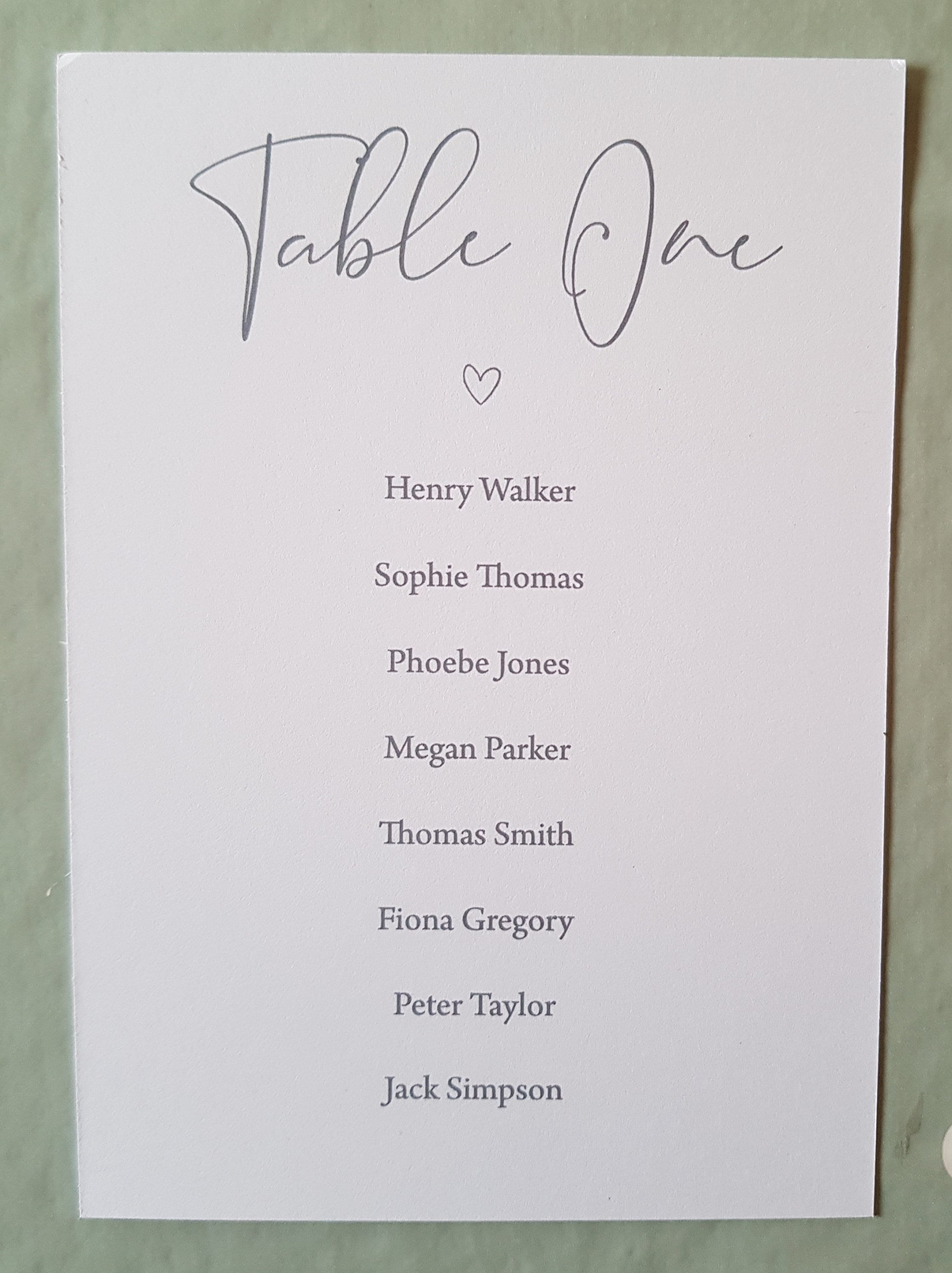 Table Plan Cards, Seating Plan, Wedding Guest Seating, Seating Chart ...