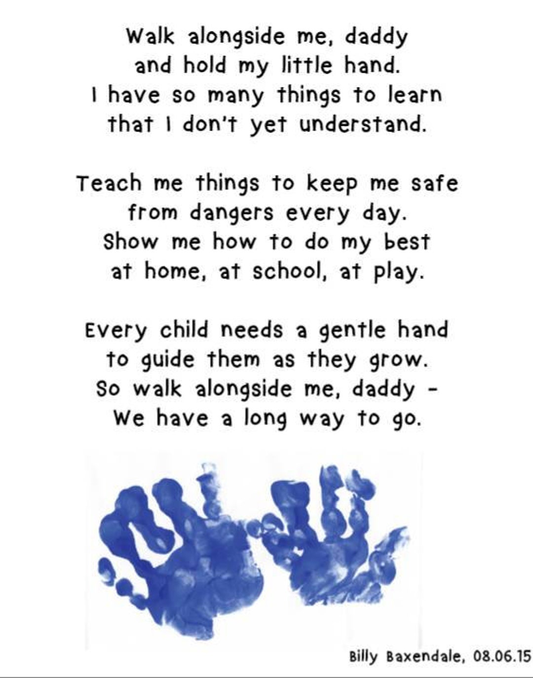 Walk Alongside Me Picture, Father's Day Gift, Personalised Daddy, Dad ...