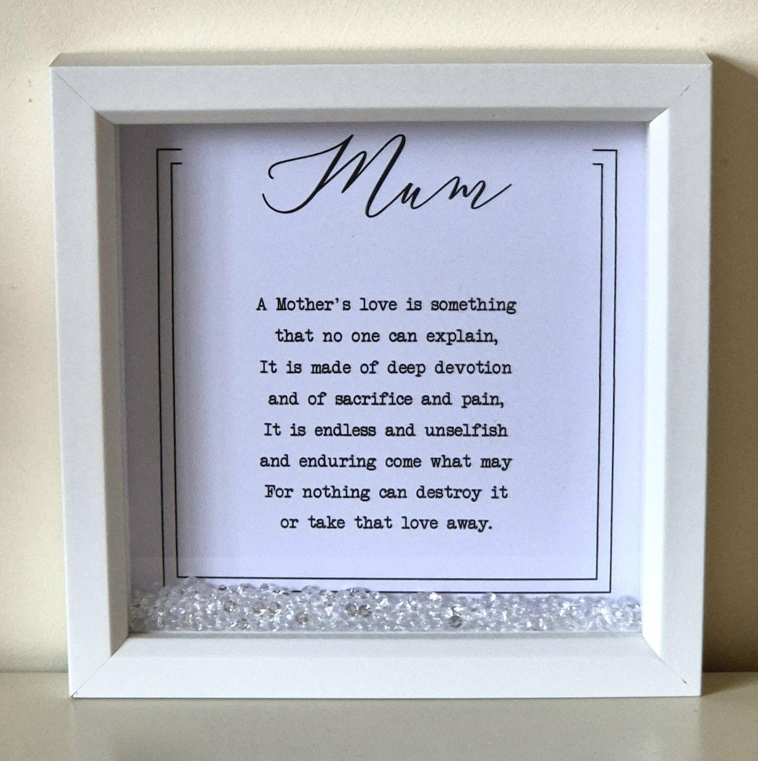 Mum Poem Frame, Scatter Crystal Frame, Personalised Gift for Mum ...
