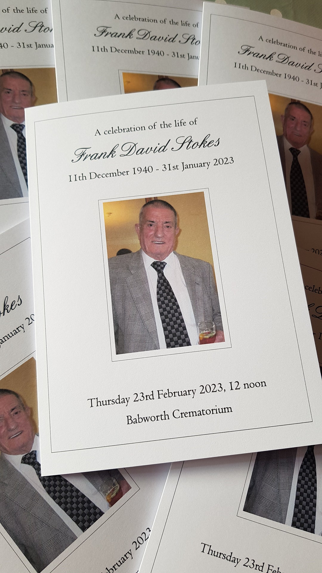 Funeral Order of Service, Celebration of Life Booklet, Remembrance ...