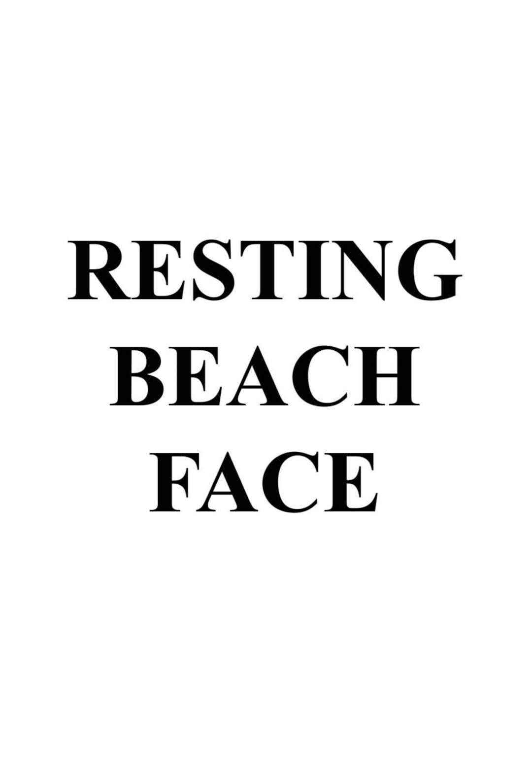 Resting Beach Face Typography Print Travel Poster Art Print - Etsy