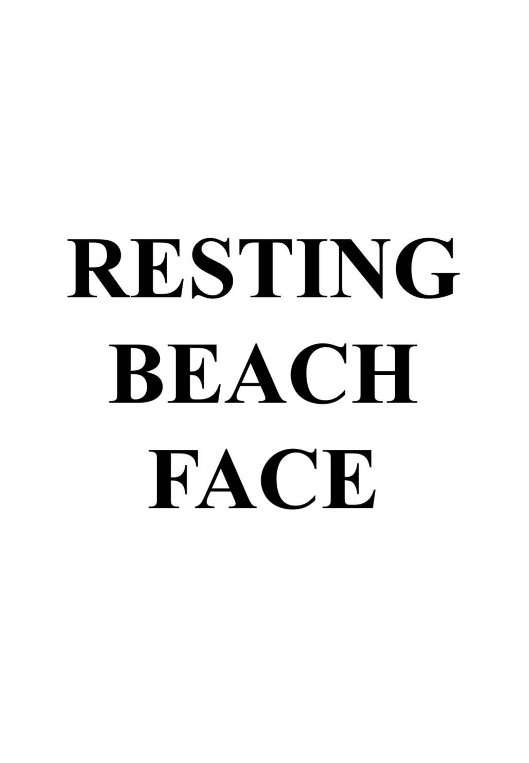 Resting Beach Face Typography Print Travel Poster Art Print - Etsy