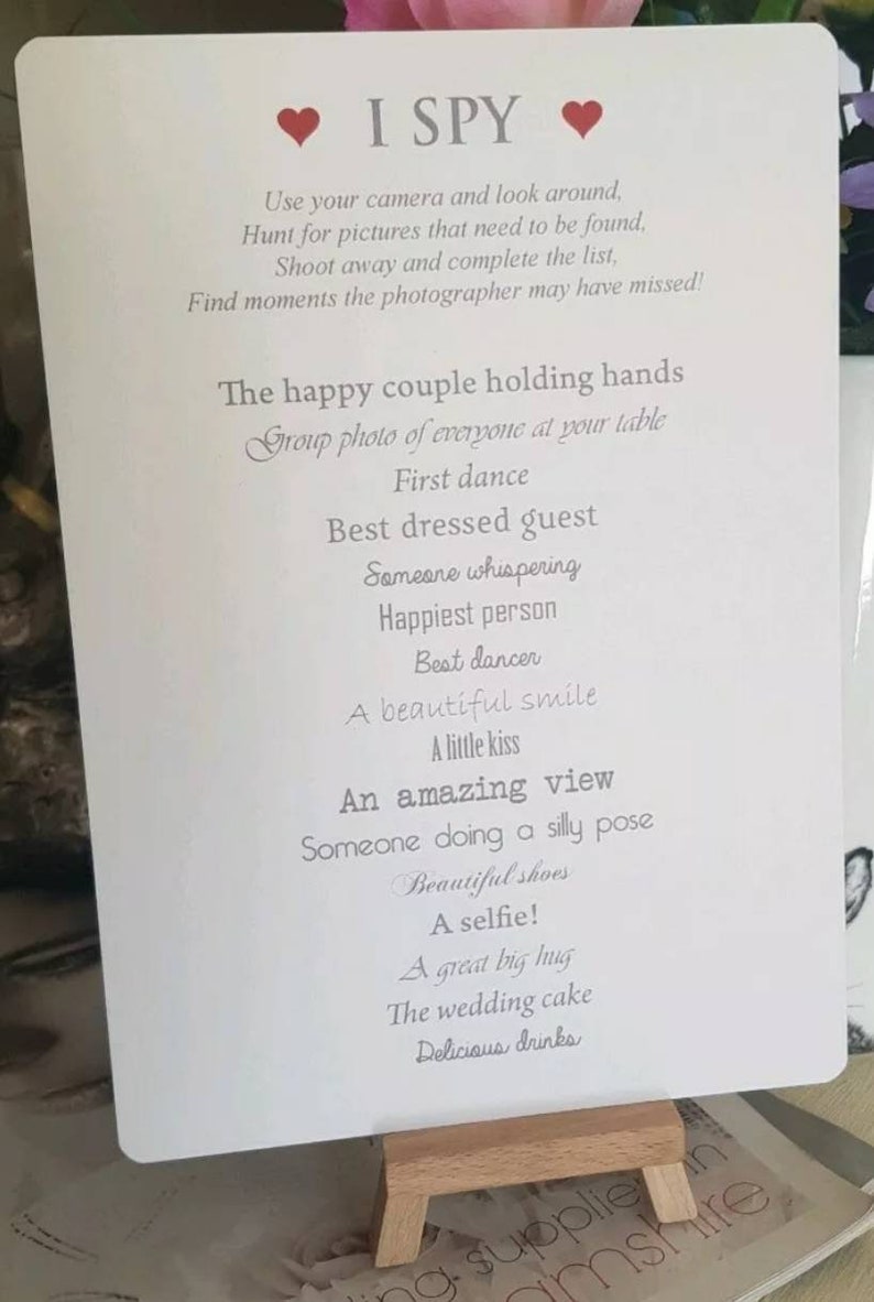 I Spy Cards, Wedding Day, Wedding Stationery, Wedding Activity, Wedding ...