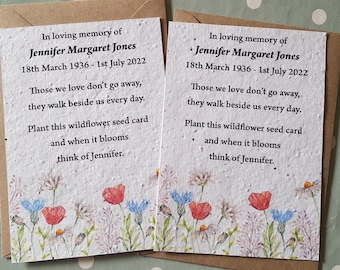 In Loving Memory Leaf Seed Paper Shape 3 X 2 Wildflower Lotka Fibers ...