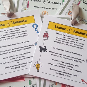 Monopoly Theme Wedding Invitation, Board Game Wedding Theme, Board Game ...