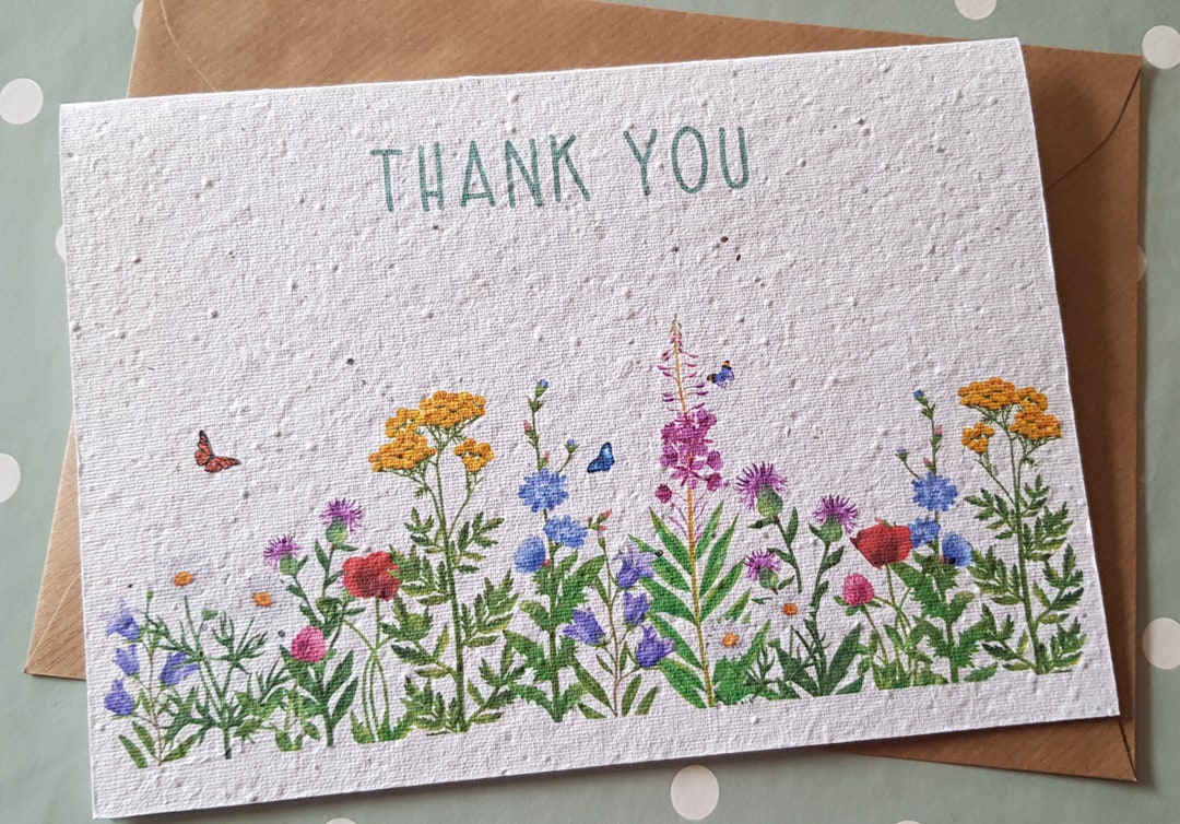 Thank You Seed Card, Plantable Seed Card, Wild Flower Seed Card, Eco ...