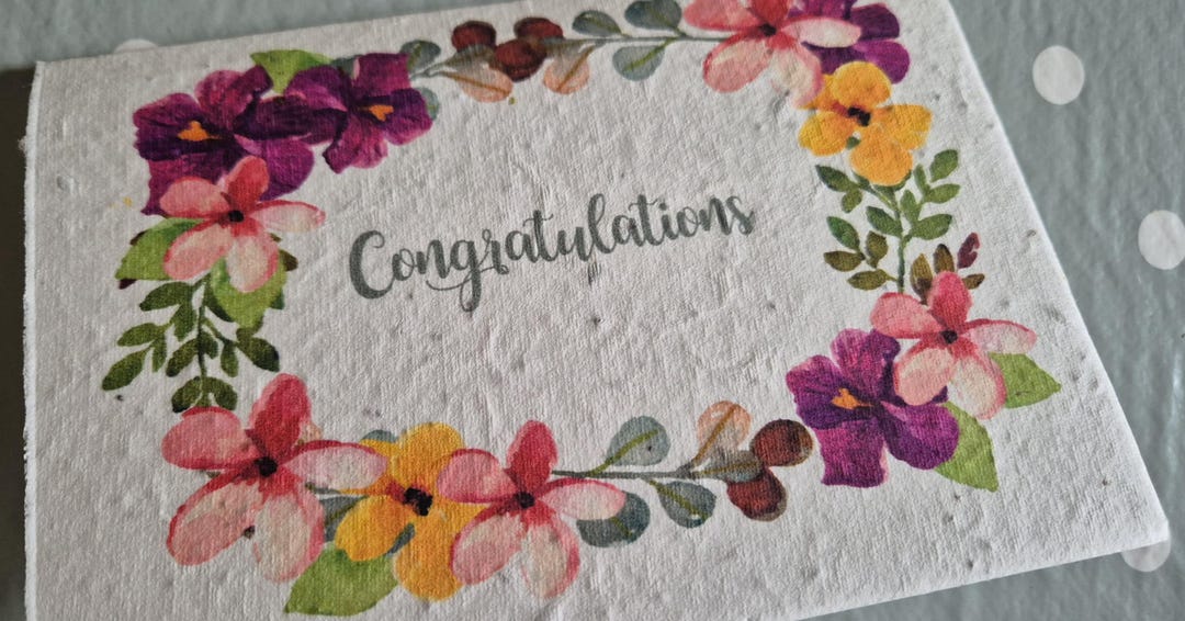 Plantable Congratulations Wildflower Seed Card, Plantable Seed Card ...