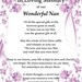 Nan in Loving Memory Print, Miss You Nan, Funeral Poem, Missing You ...