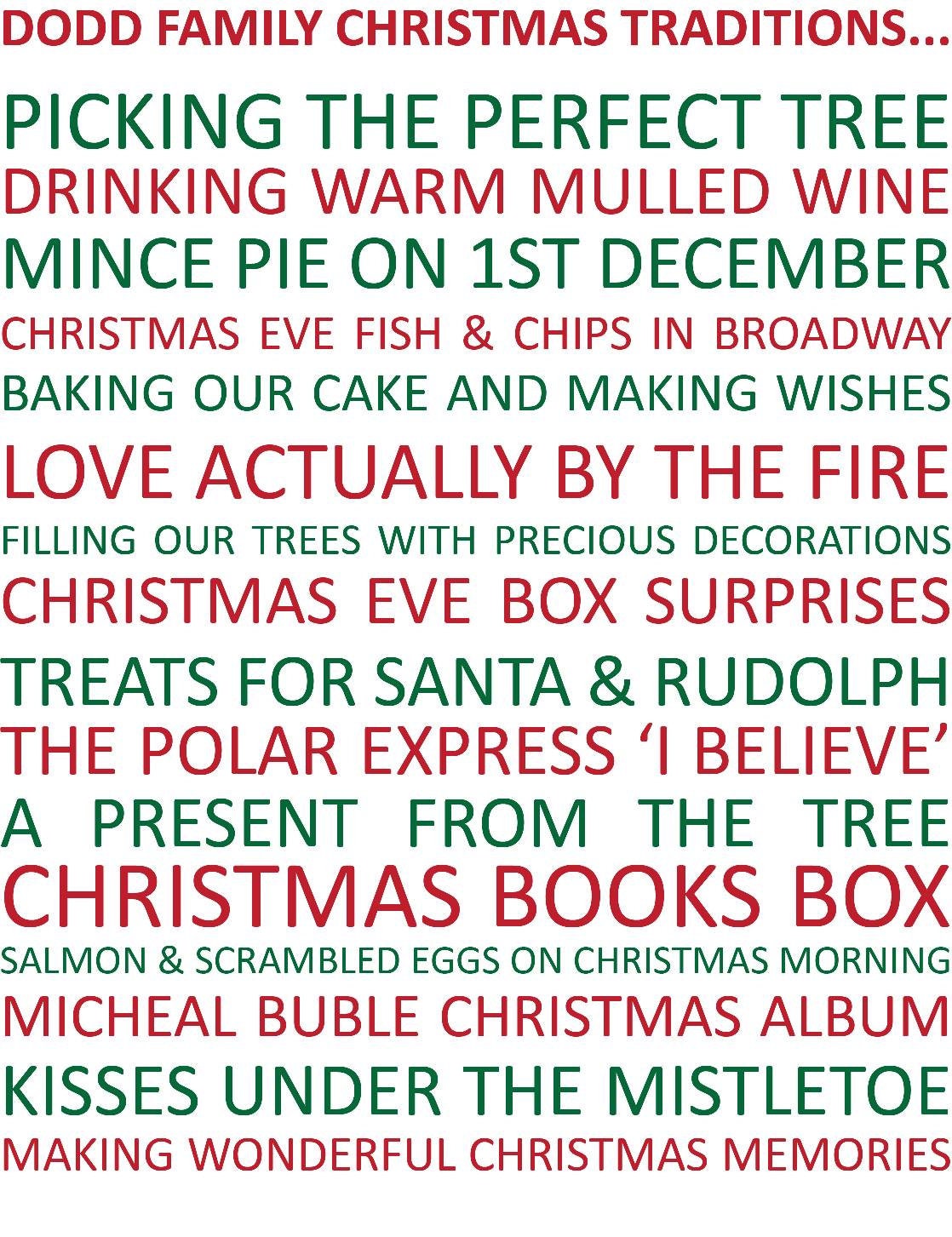 Family Christmas Traditions Print Home Decor Christmas - Etsy