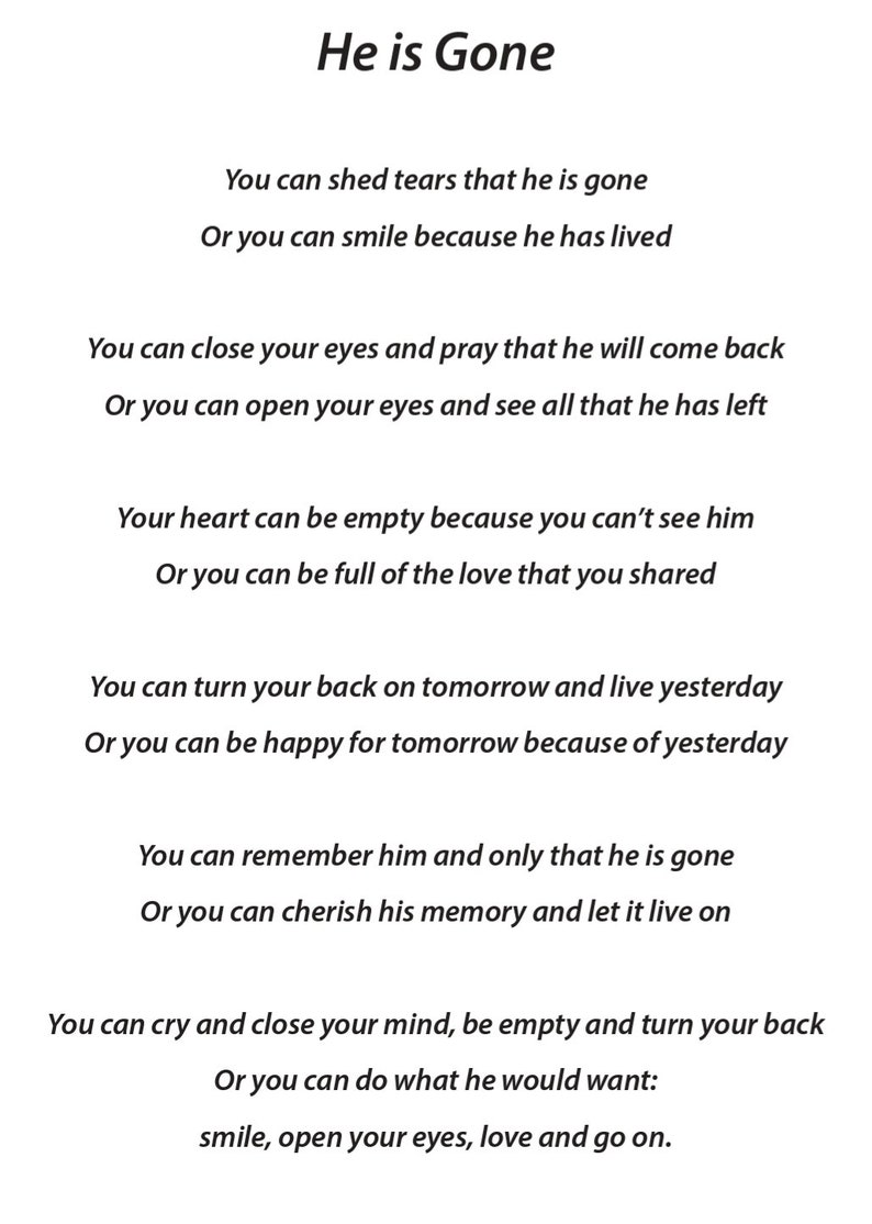 He is Gone Print, Memorial Print, Digital Print, Digital Download ...