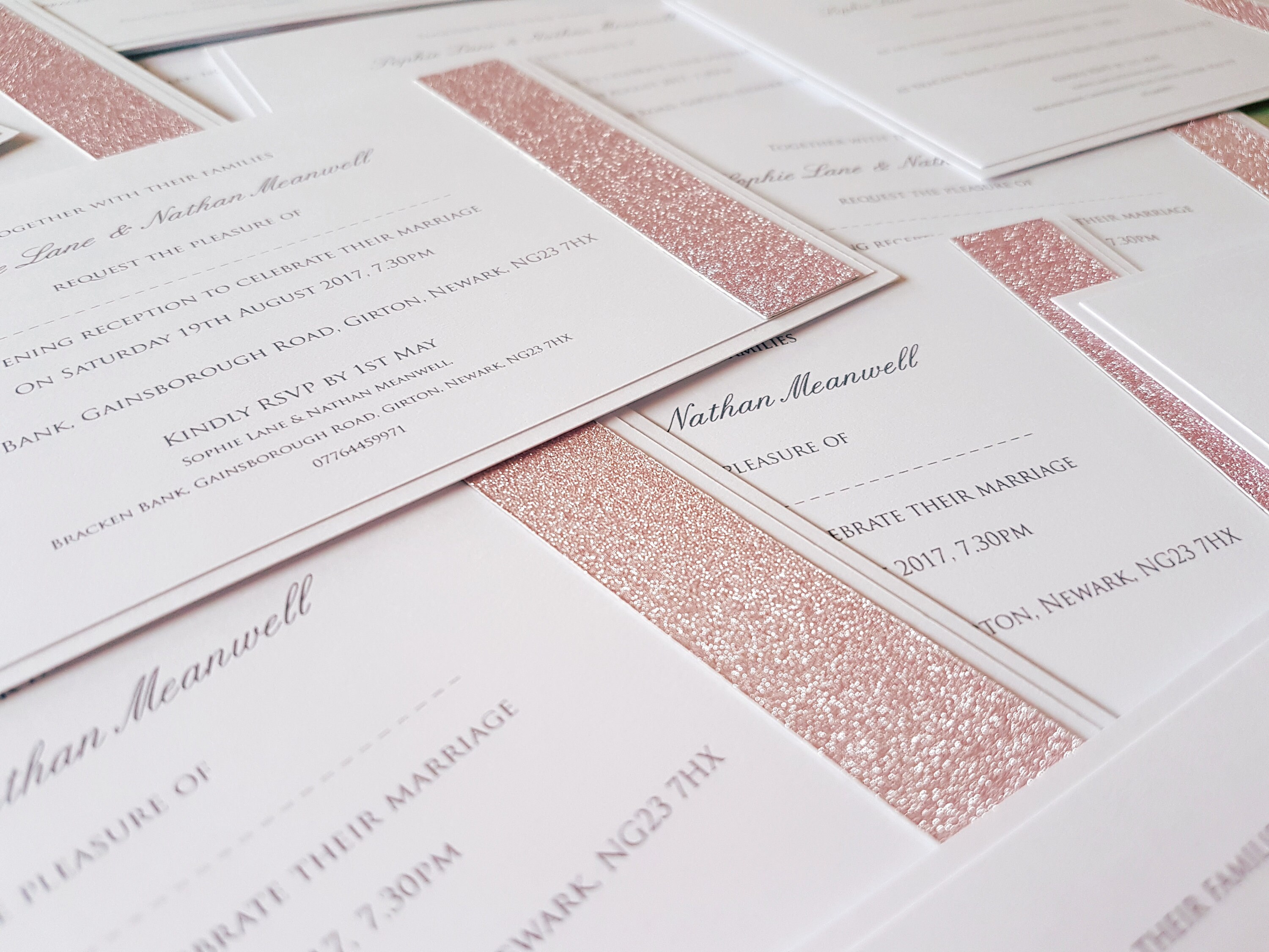 Glitter Wedding Invitation, Pink Sparkle Card, Sparkly Invite, Princess ...