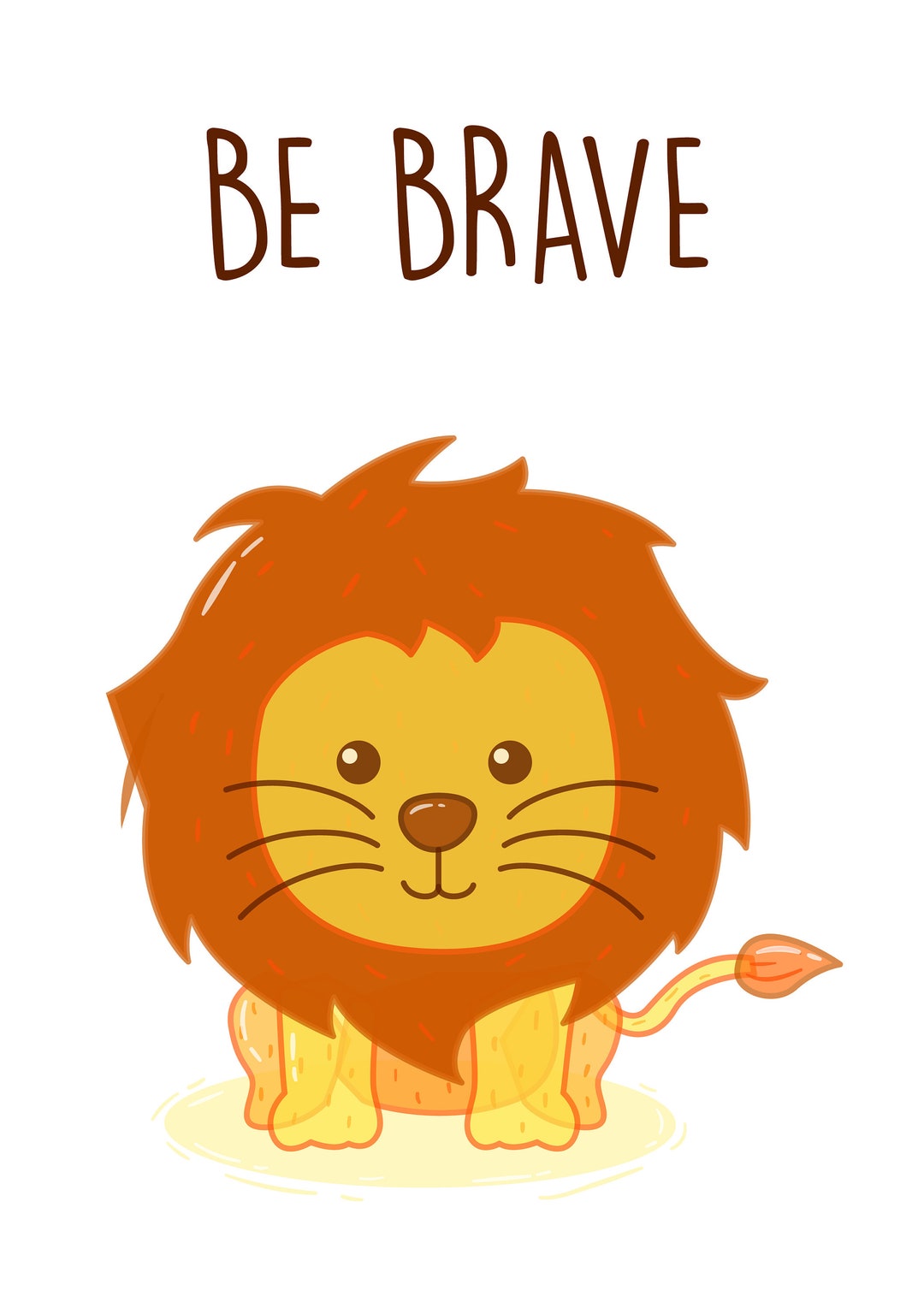 Be Brave Lion Print, Digital Print, Digital Download, Nursery Decor ...