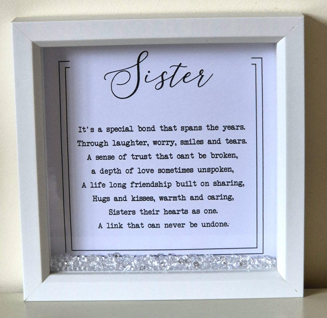 Sister Scatter Crystal Frame, Auntie Gift, Auntie Birthday, Gift for ...